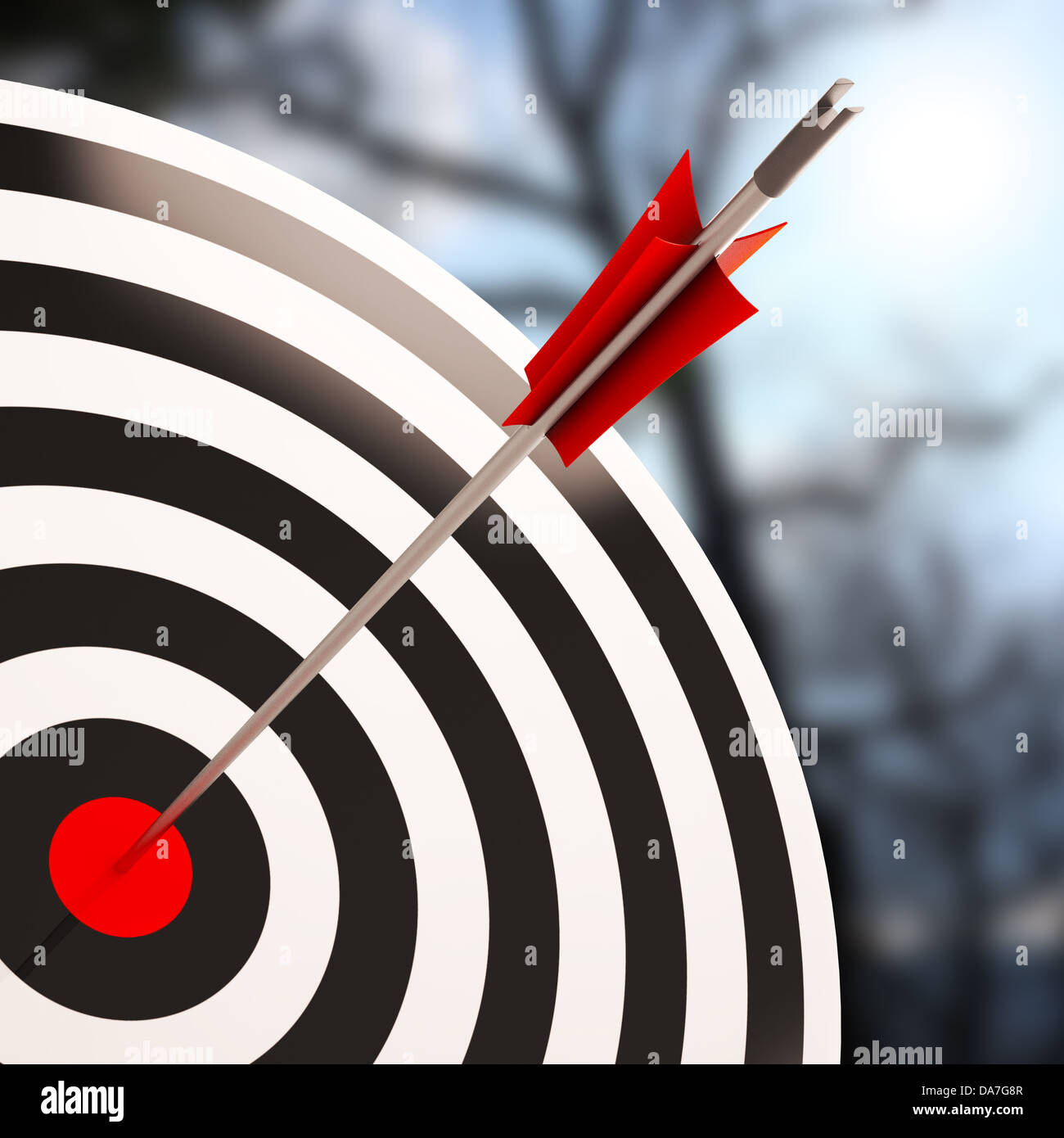 Bulls eye Shot Showing Excellence And Skill And Success Stock Photo - Alamy
