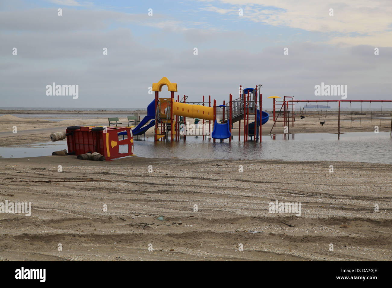 playground destroyed by Super Storm Sandy Stock Photo - Alamy
