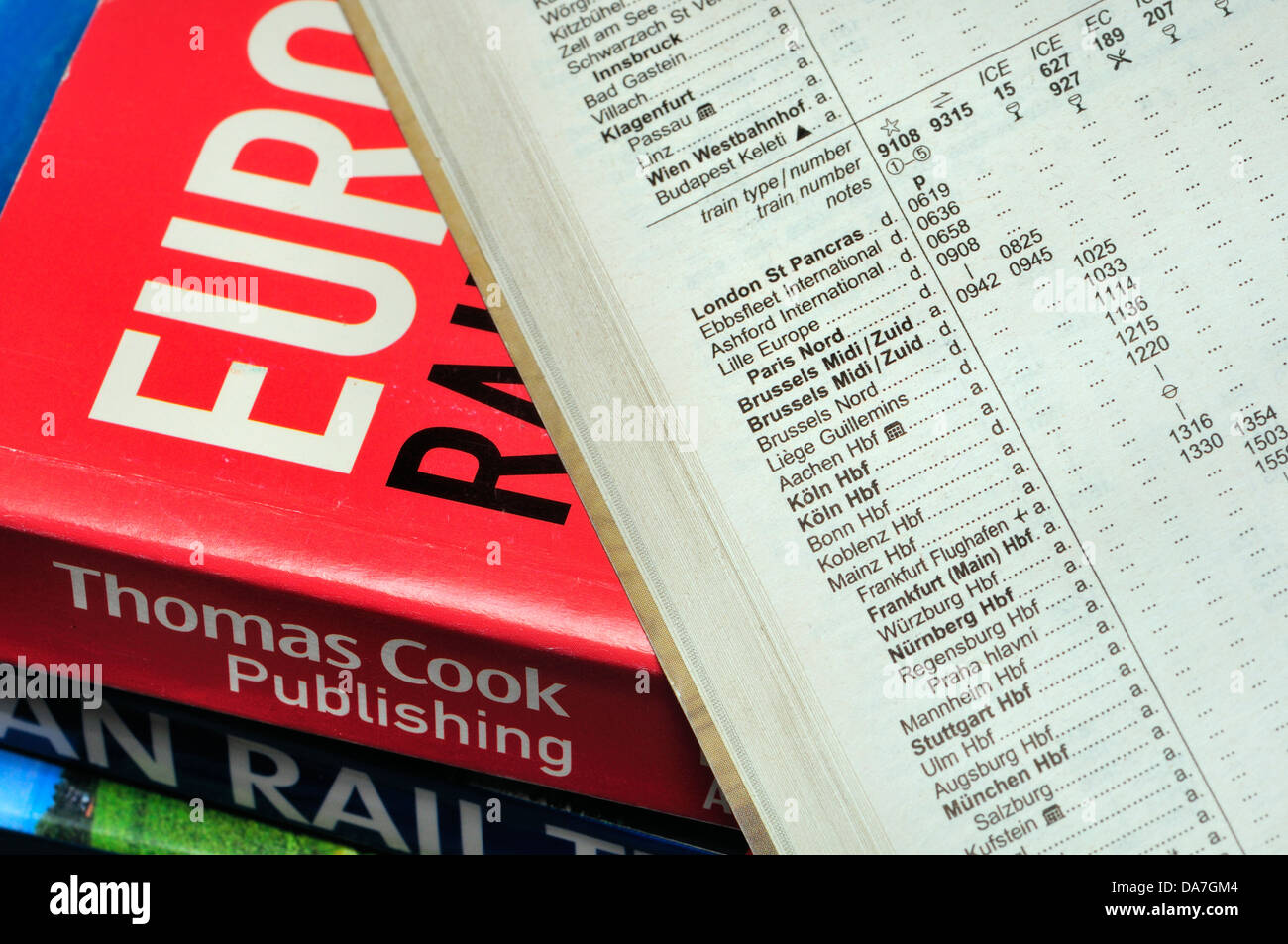 Thomas Cook European Rail Timetables Stock Photo - Alamy