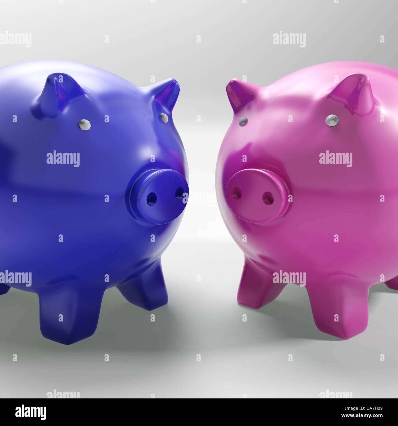 Two Pigs Showing Mirror Exchange And Wealth Stock Photo - Alamy