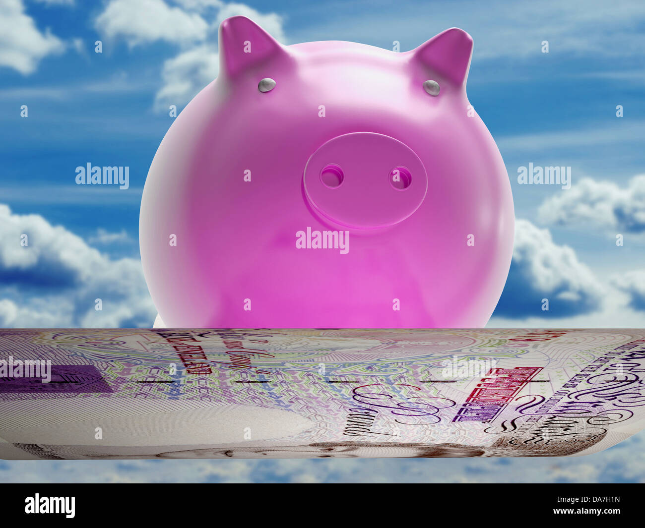 Flying Pig Showing High Prosperity And Investment Stock Photo - Alamy