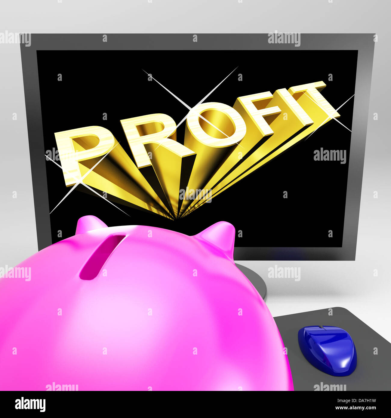 Profit Screen Showing Success And Market Growth Stock Photo - Alamy