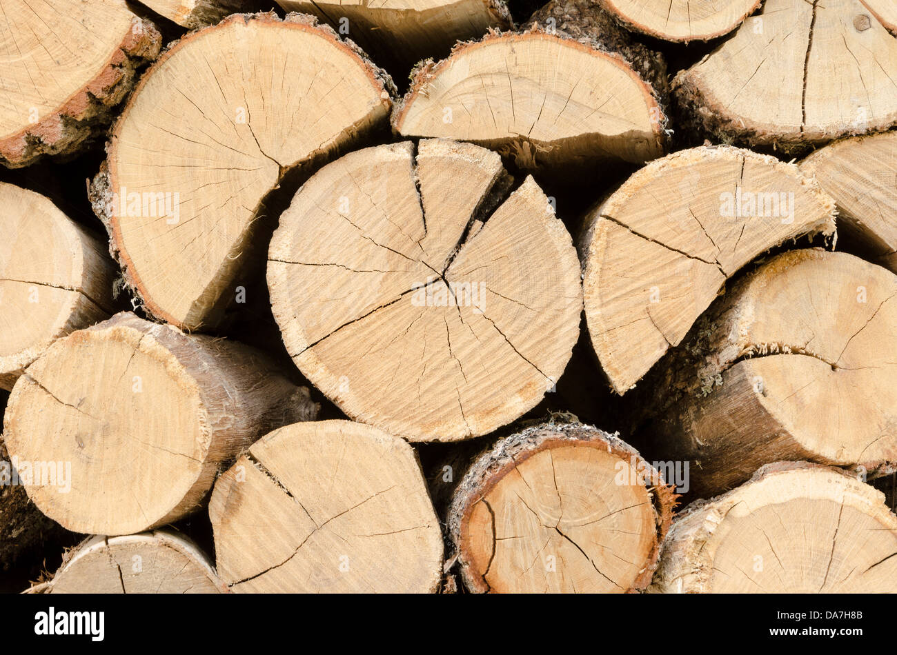Chopped and stacked wooden logs for the fireplace Stock Photo - Alamy