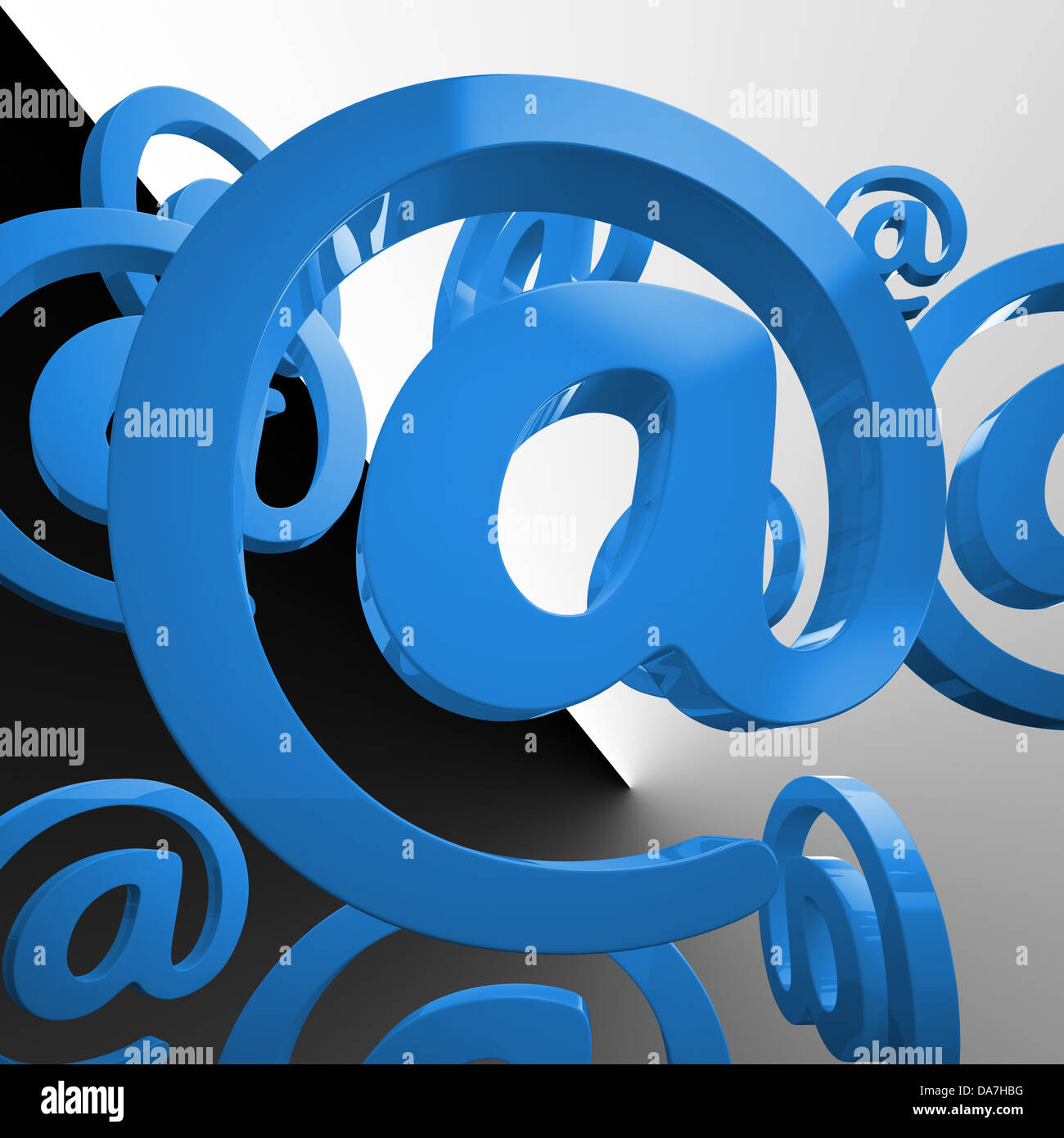 At Sign Showing Email Messaging Through Web Stock Photo - Alamy