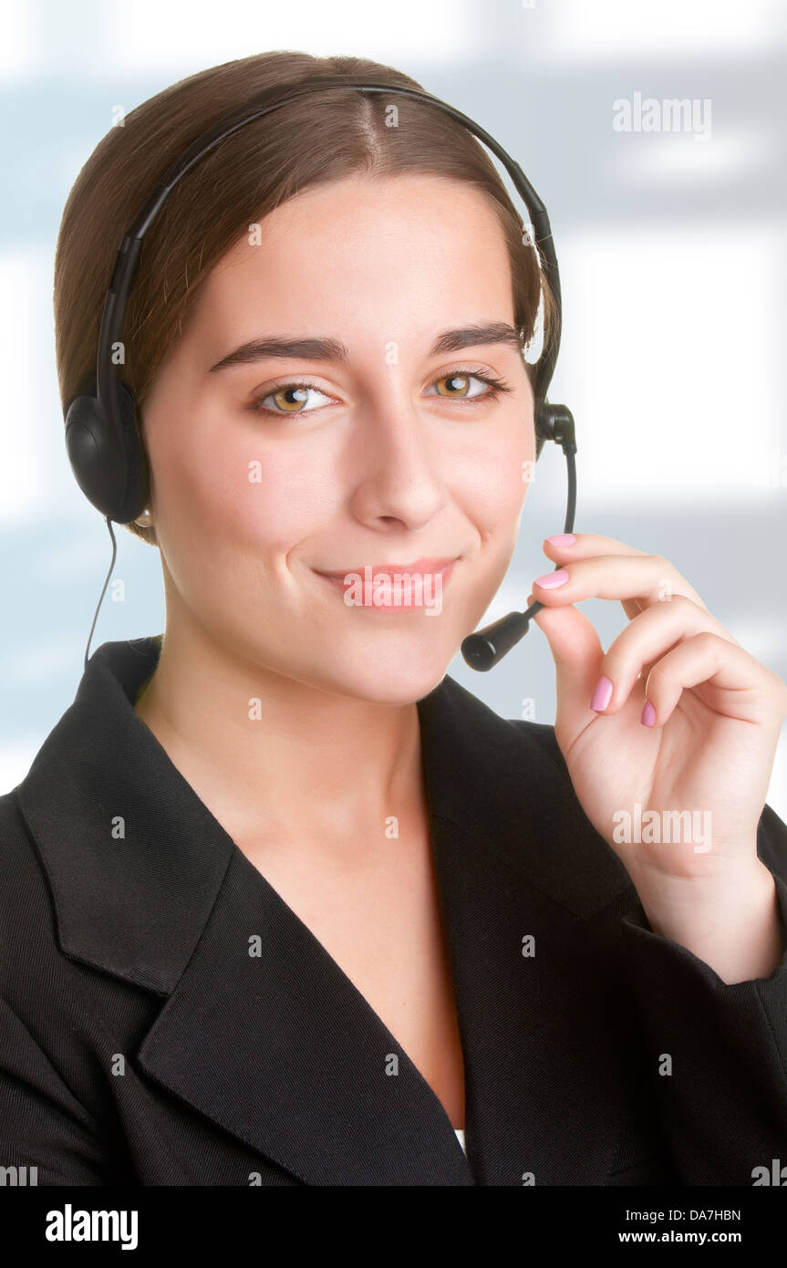 Support staff talking hi-res stock photography and images - Alamy