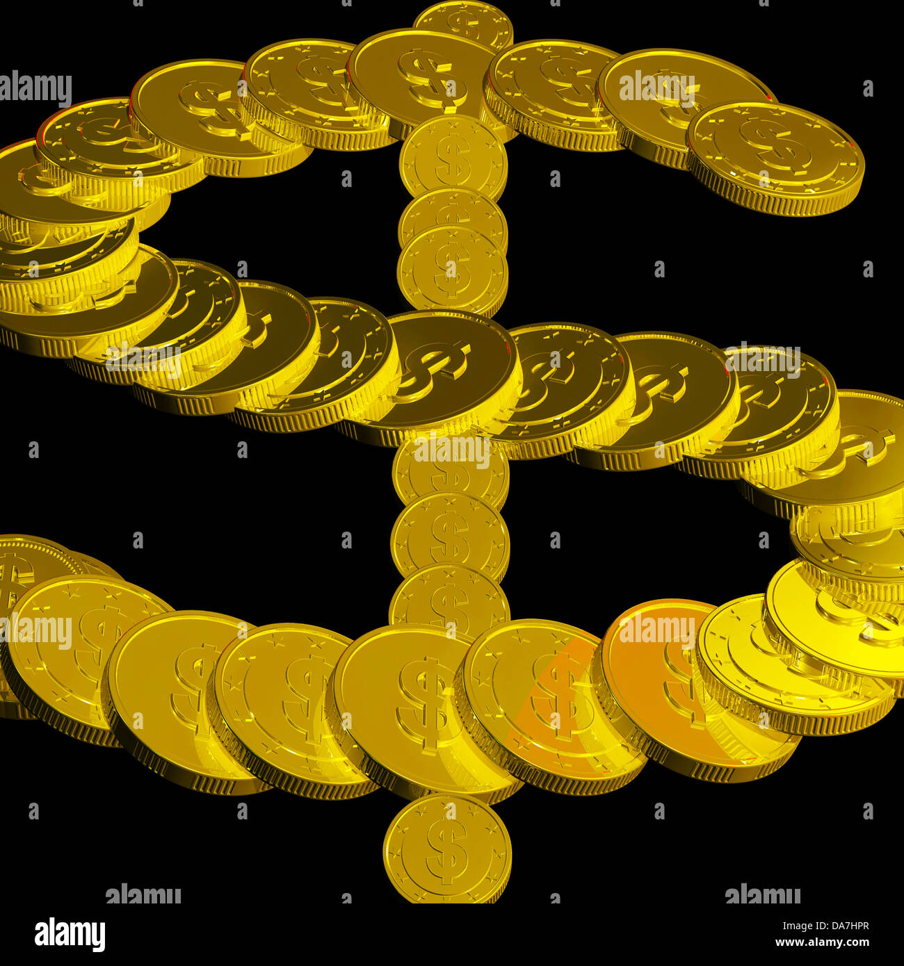 Coins Dollar Symbol Showing American Finances And Profits Stock Photo ...