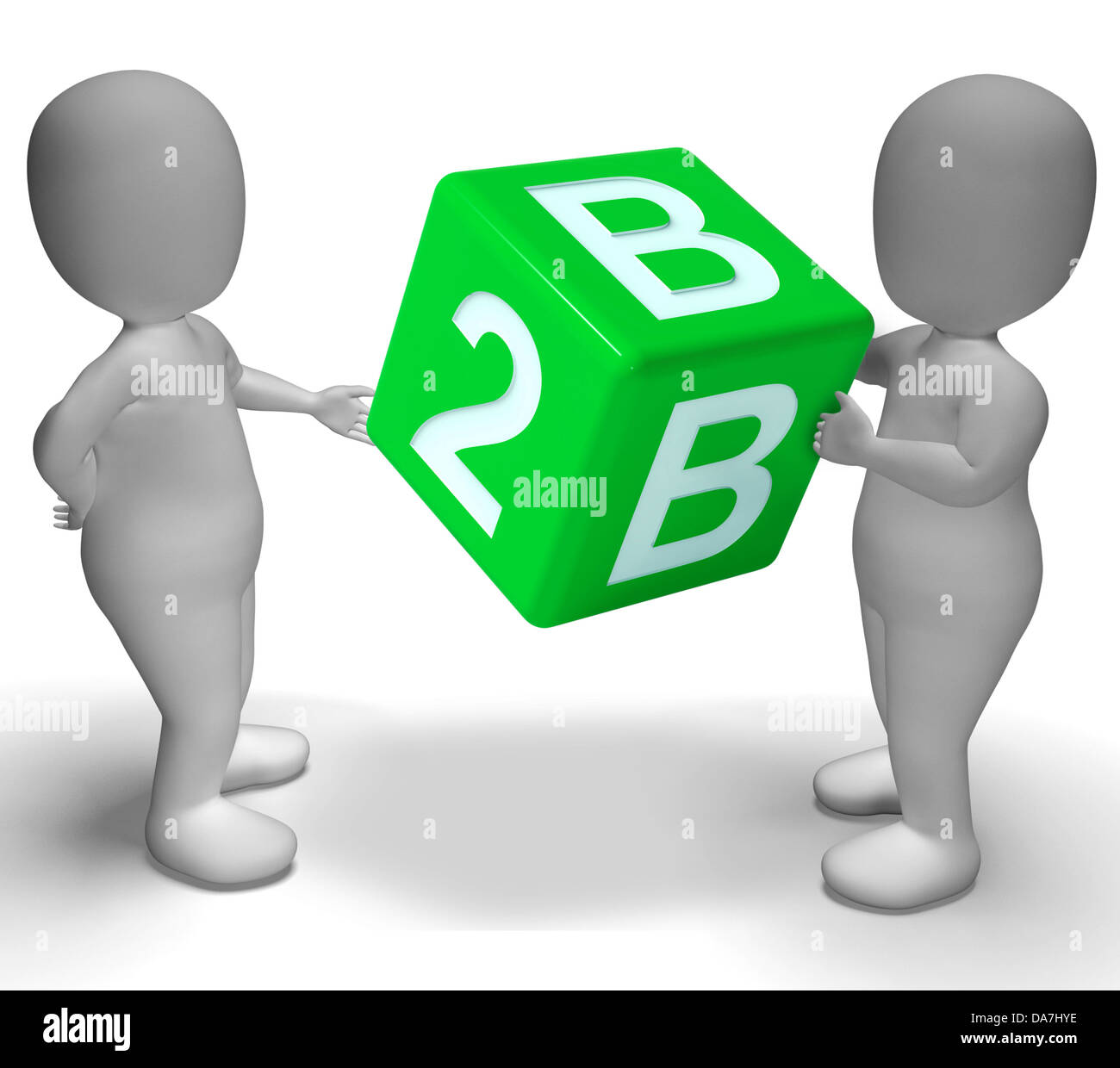 B2b Green Dice As A Sign Of Business And Partnership Stock Photo - Alamy
