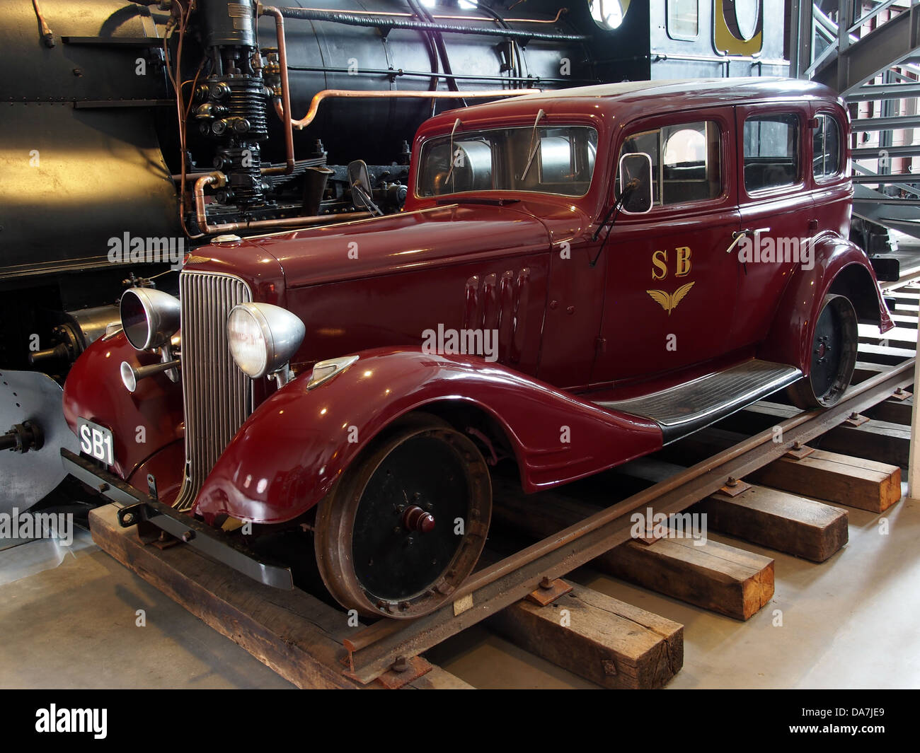 The 1933 Pontiac motor trolley represents an early 20th-century vehicle ...