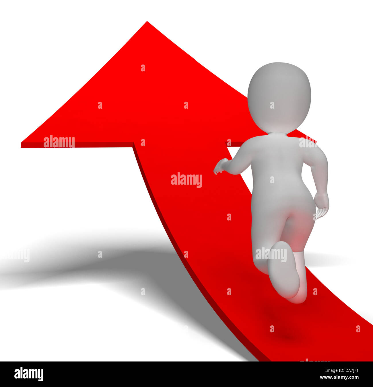 Running Up Arrow Man Showing determination And Eager Stock Photo - Alamy