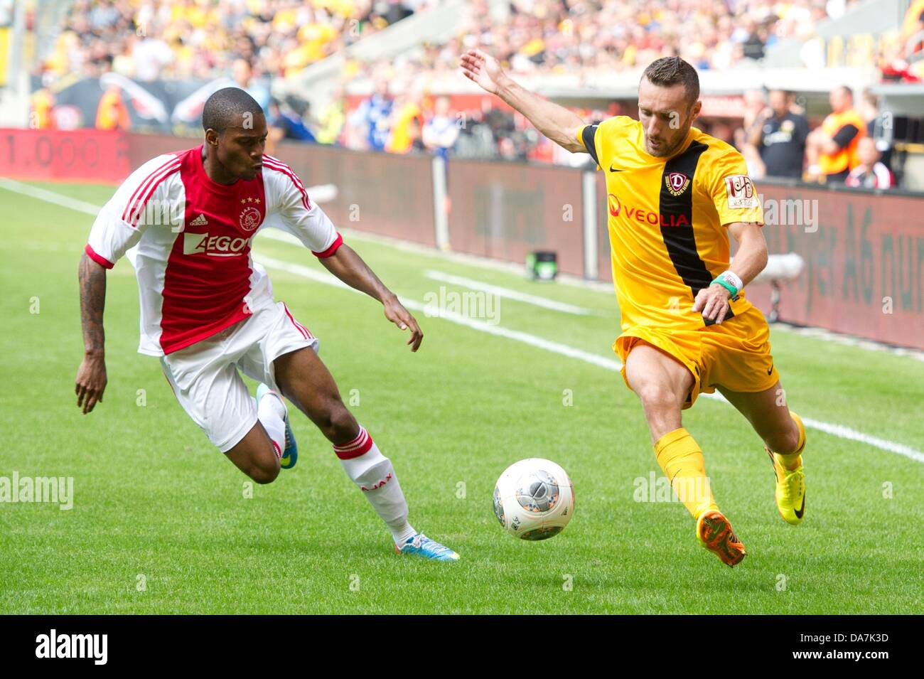 Ajax' Ruben Ligeon (L) vies for the ball with Dynamo's Idir Ouali ...