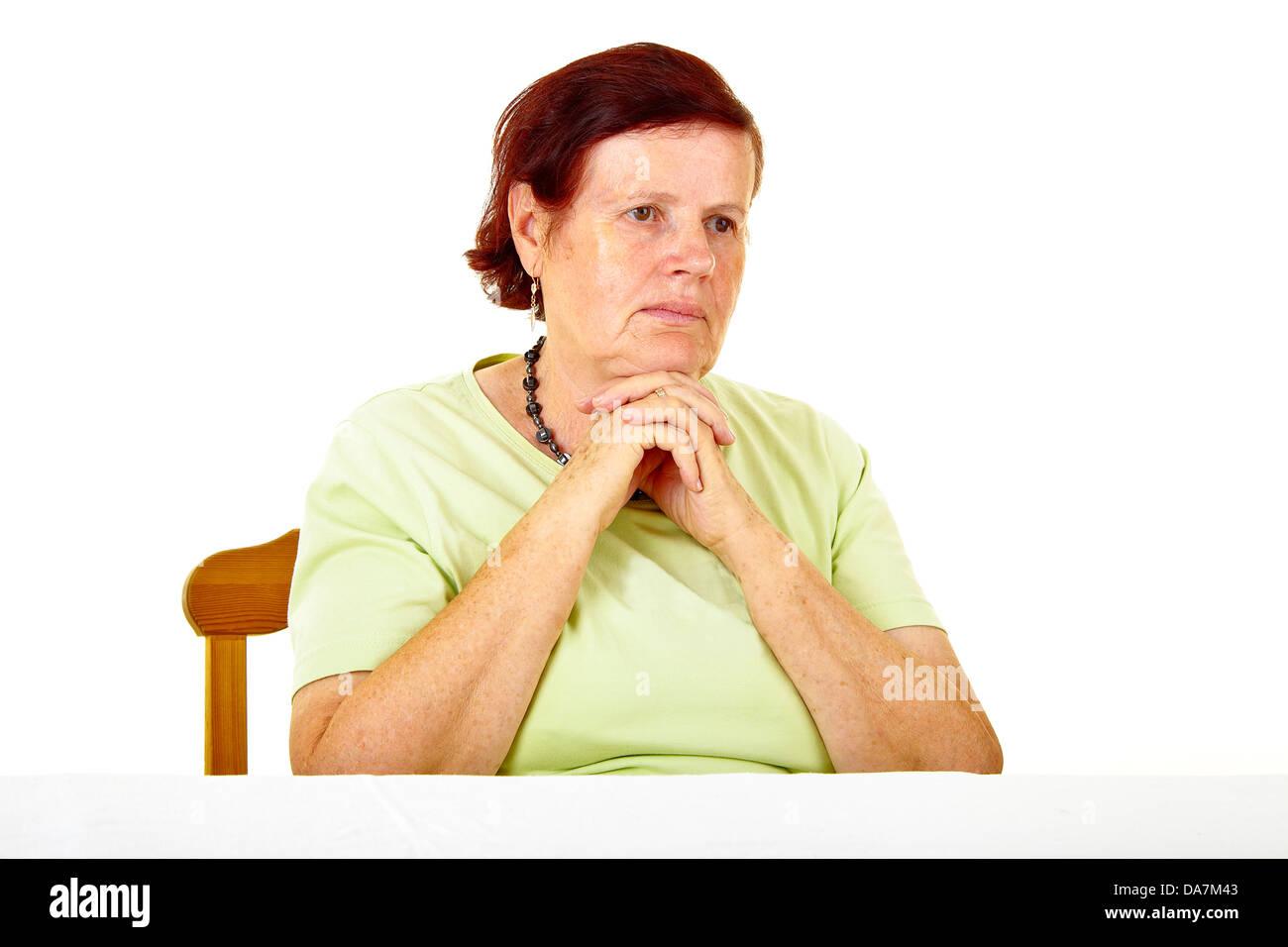 sad lonely pensive old senior woman Stock Photo - Alamy