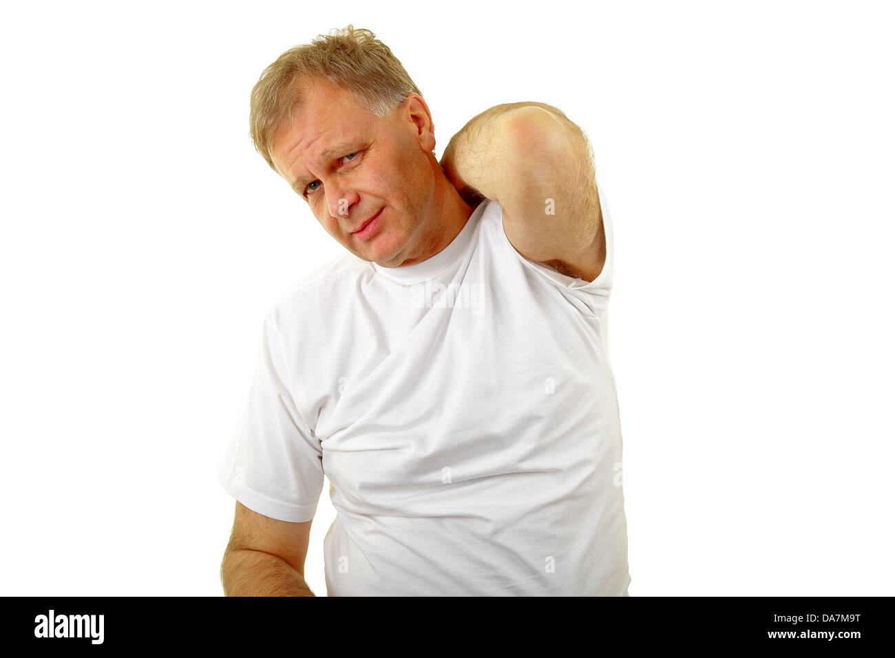 adult man scratching his itchy back Stock Photo - Alamy