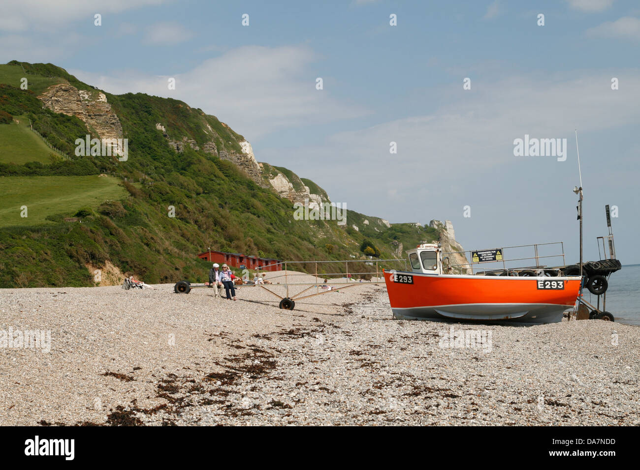Beach and Cliffs Heritage coast Branscombe Mouth Devon England UK Stock ...