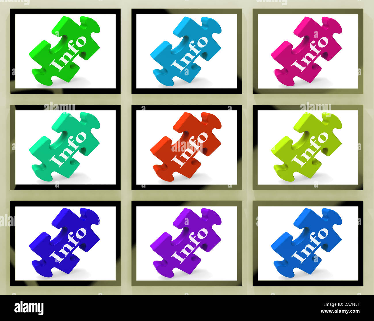 Info On Monitors Showing Variety Of Information And Wisdom Stock Photo ...