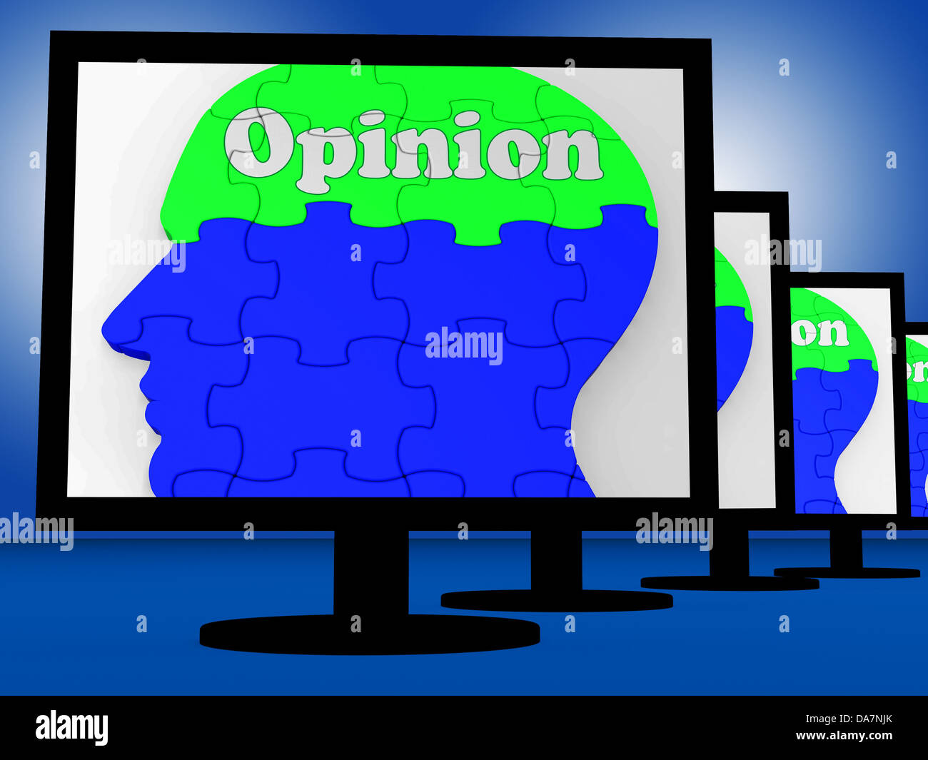 Opinion On Brain On Monitors Shows Human Judgment Or Perspective Stock ...