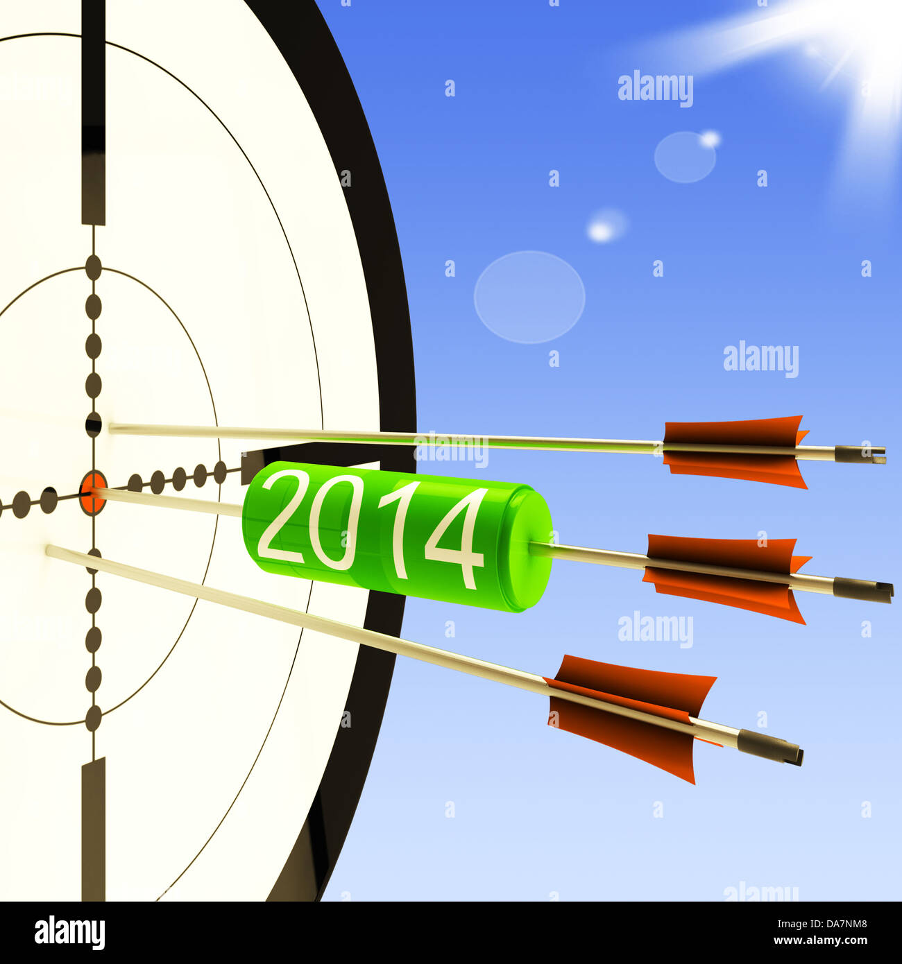 2014 Target Showing Business Plan Progress Forecast Stock Photo - Alamy
