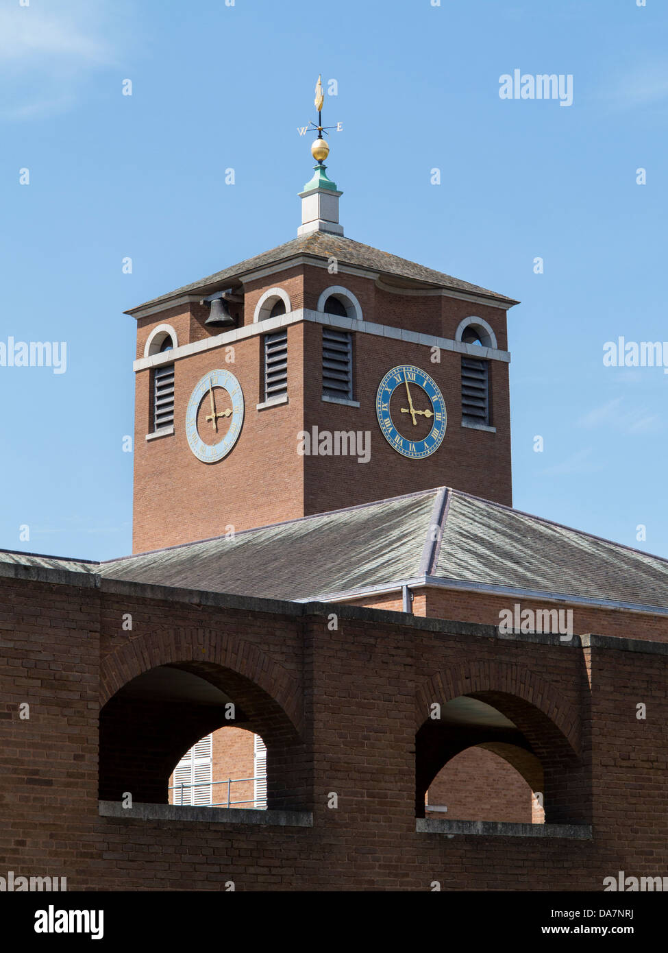 Exeter County Hall clock tower, Exeter, Devon, England. UK Stock Photo ...