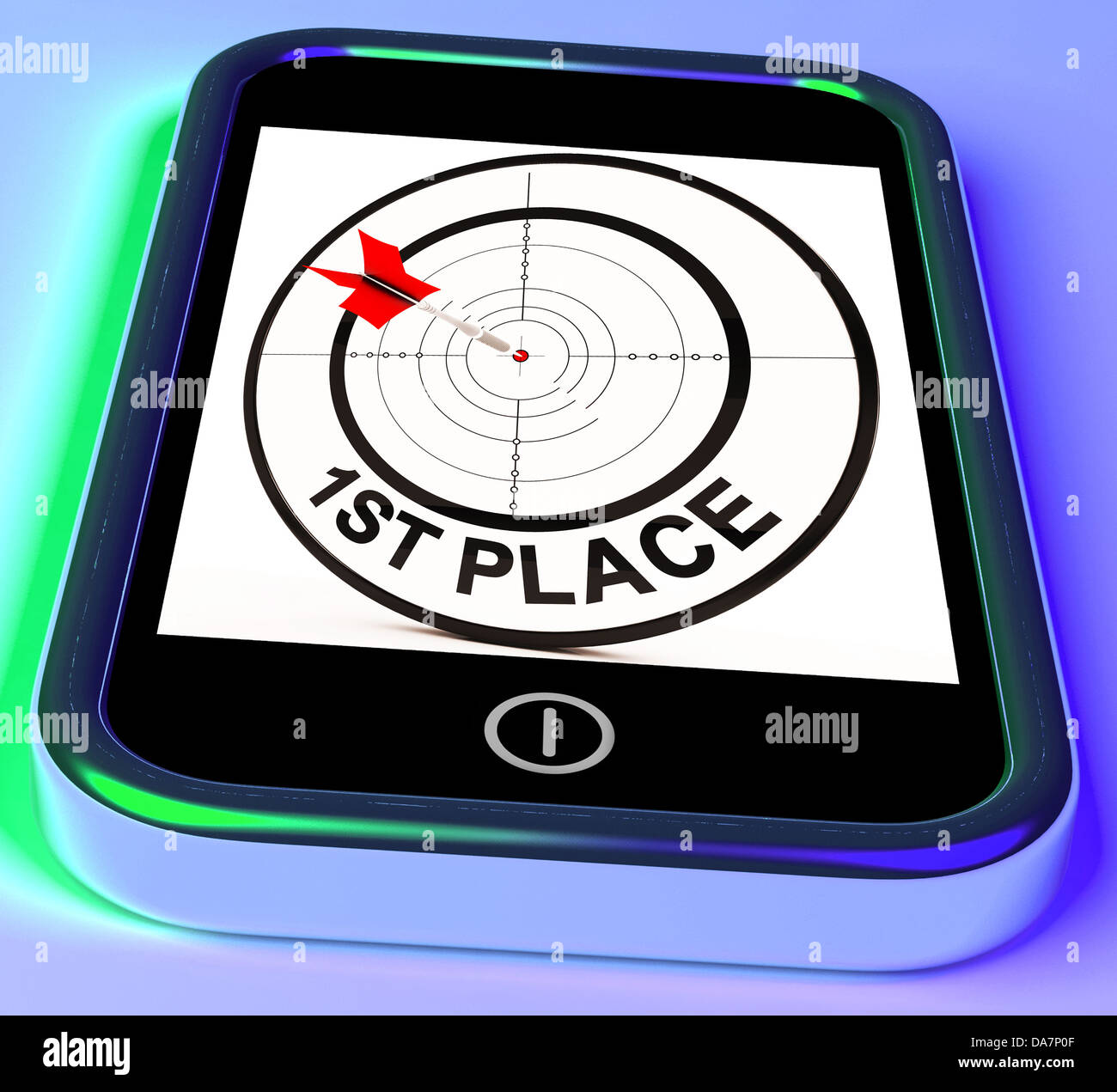 1st Place On Smartphone Showing Expected Triumph Or Victory Stock Photo ...