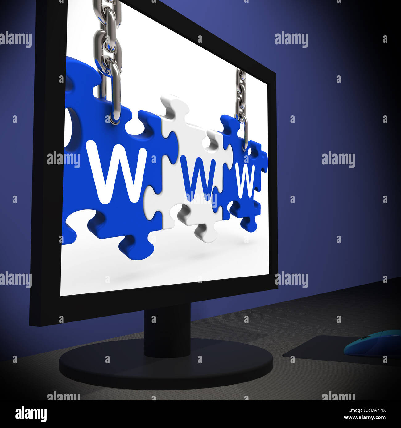 WWW On Monitor Shows Internet And Websites Browsing Stock Photo - Alamy