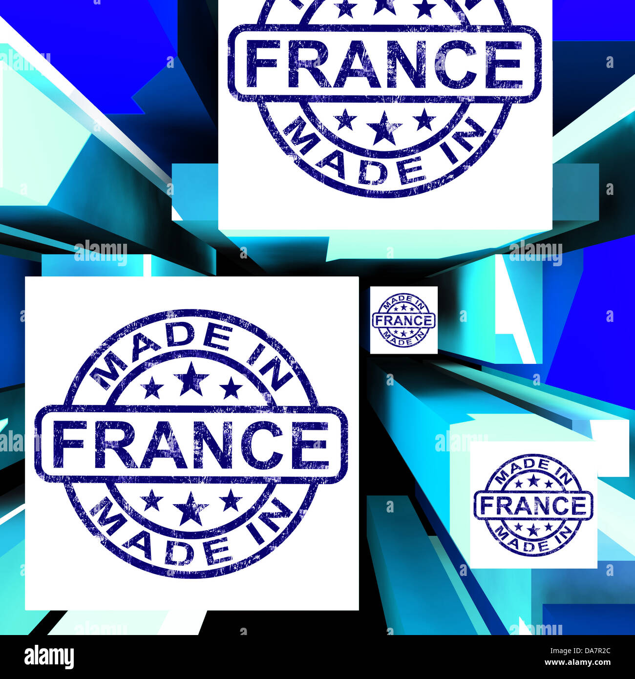 Made In France On Cubes Showing French Factories And Products Stock ...