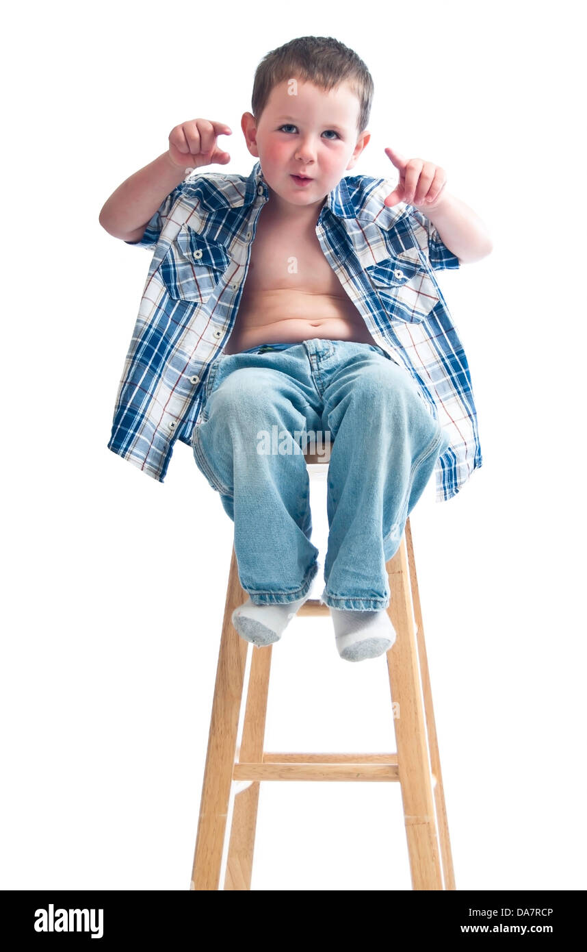 Little boy giving instructions about his way of doing things Stock ...