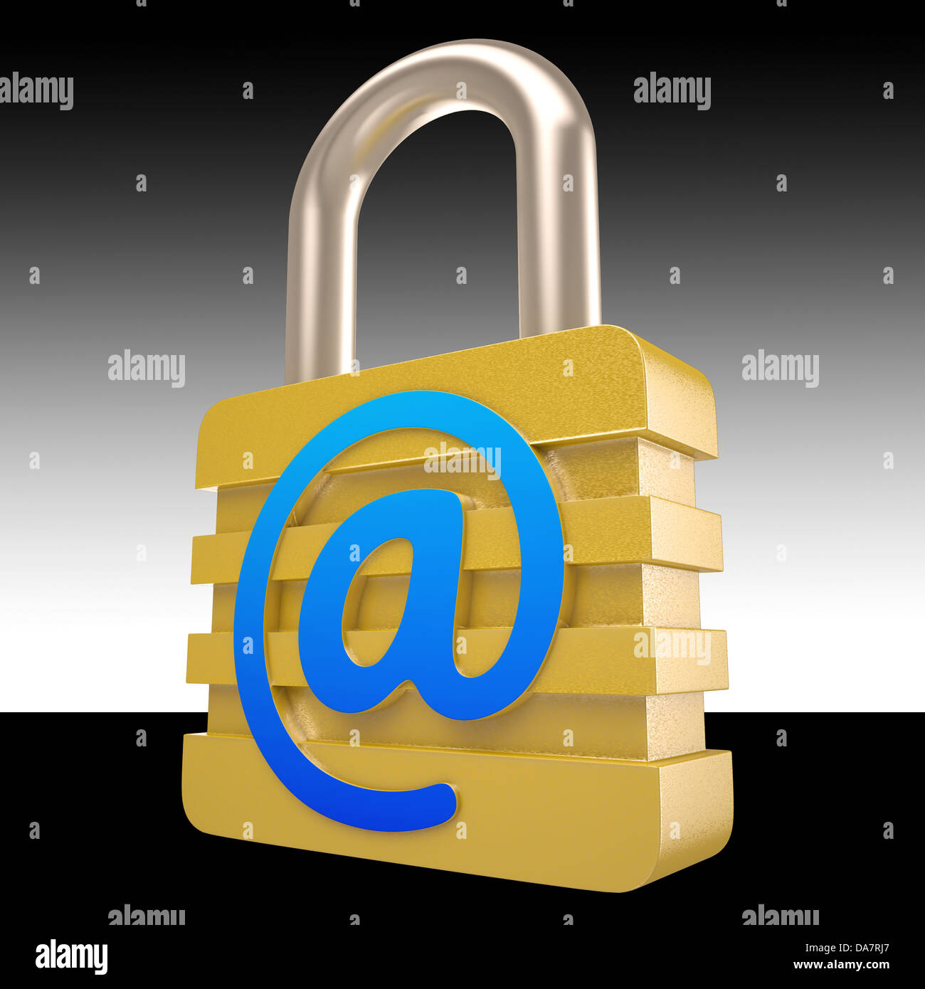 At Sign Padlock Showing Private Mail Secured Stock Photo - Alamy