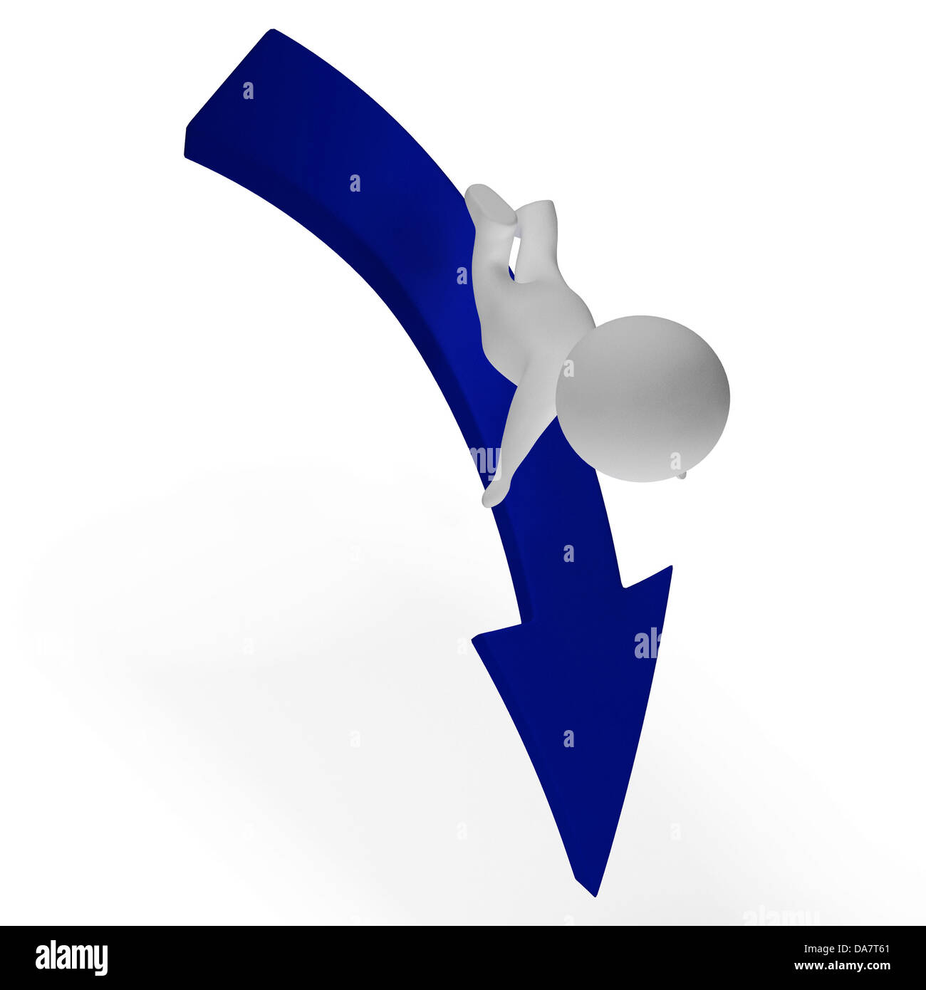 Falling 3d Character Showing Danger And Ruin Stock Photo - Alamy