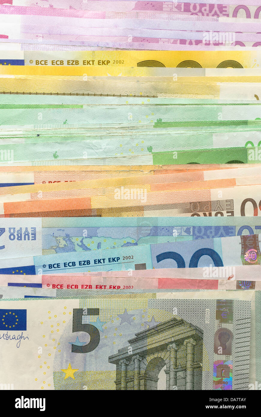 Close-up of Euro BIlls Vertical Background Stock Photo - Alamy