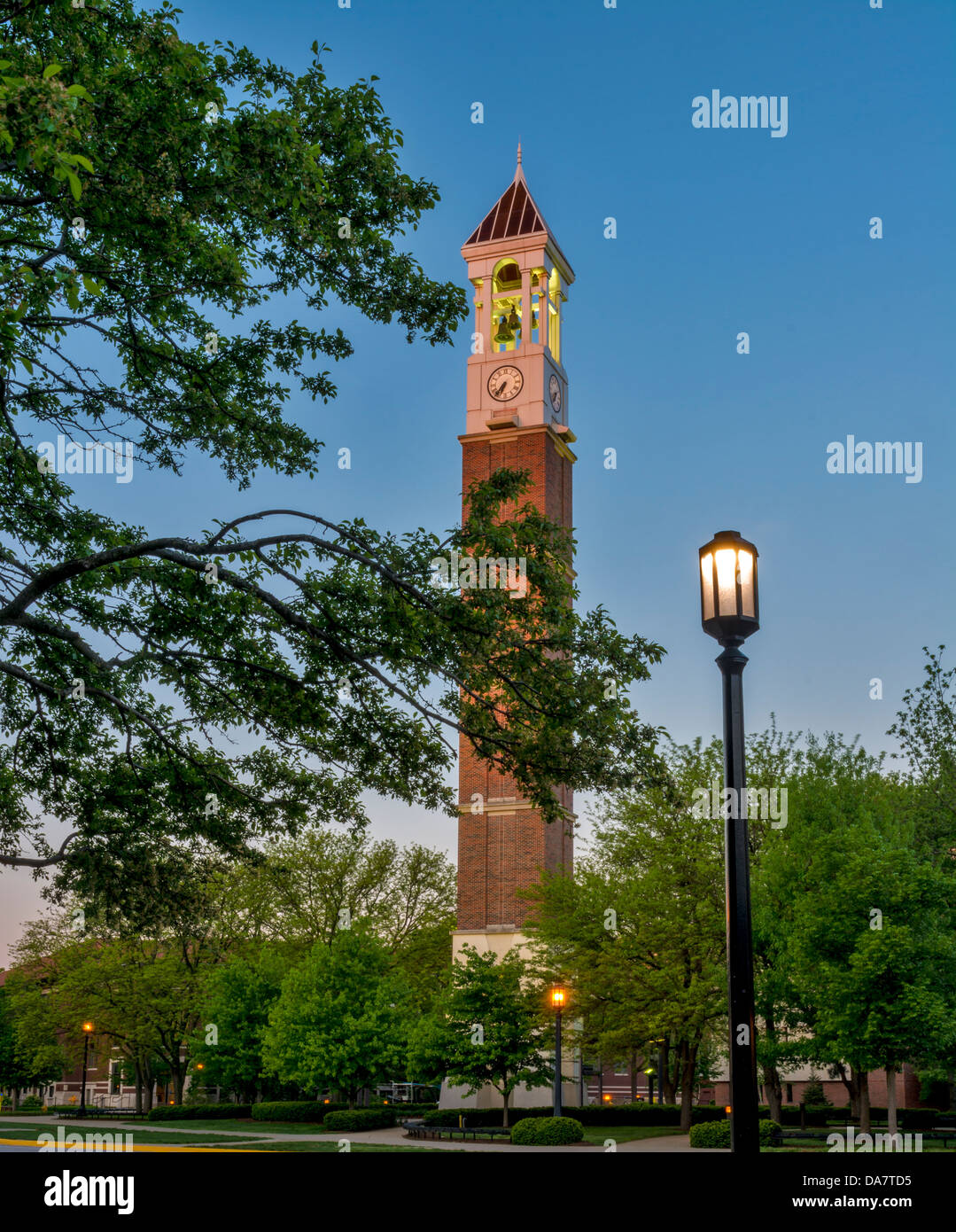 Park and Clock Tower in the morning Stock Photo - Alamy
