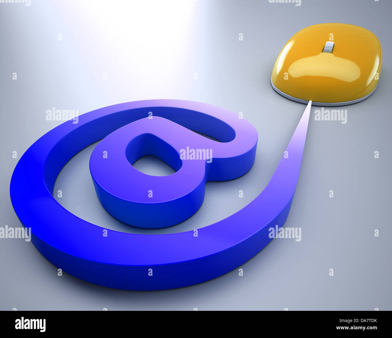 Mouse At Sign Showing E-mail Symbol For Message Stock Photo - Alamy