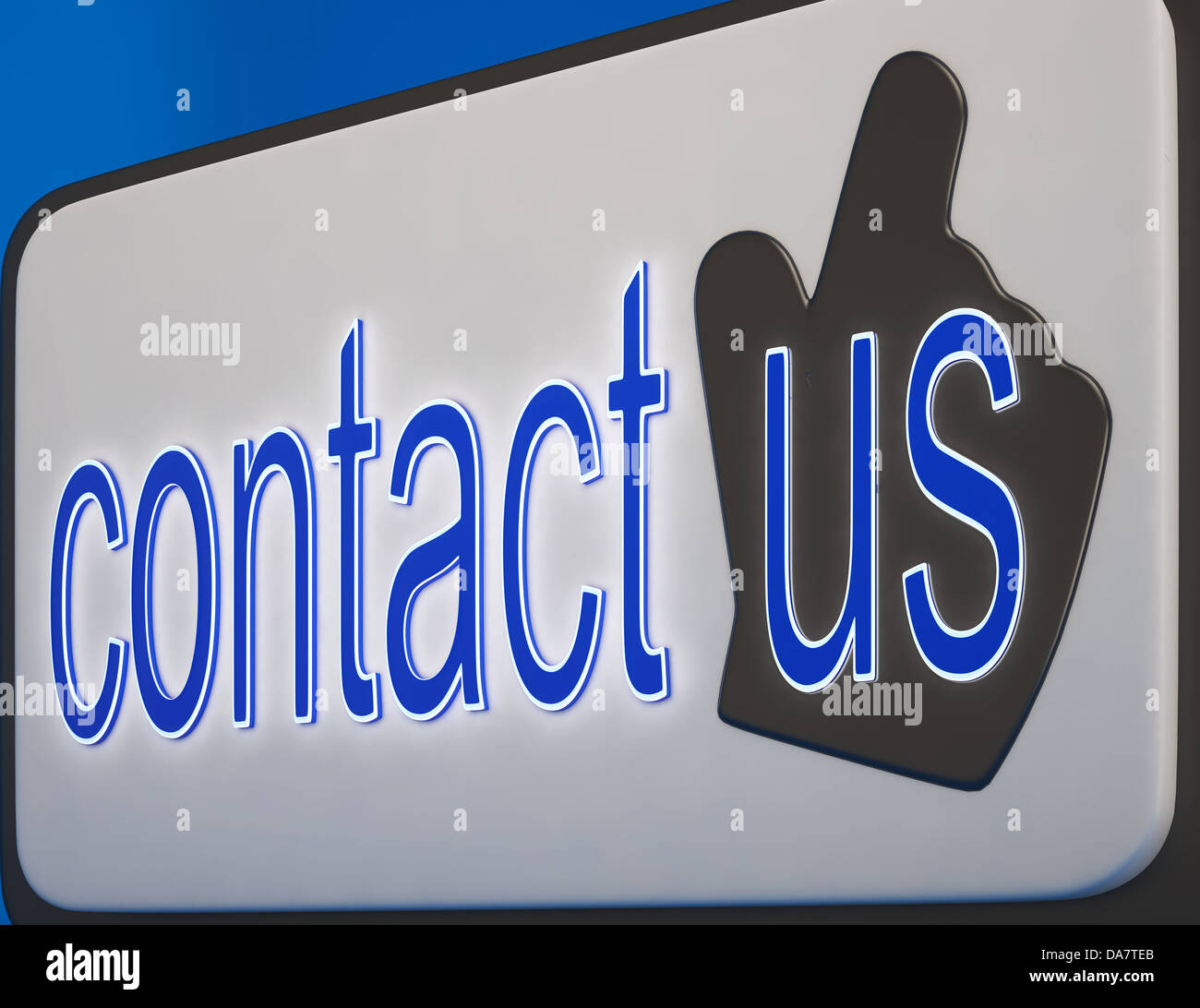 Contact Us Button Shows Help, Information And Guidance Stock Photo - Alamy