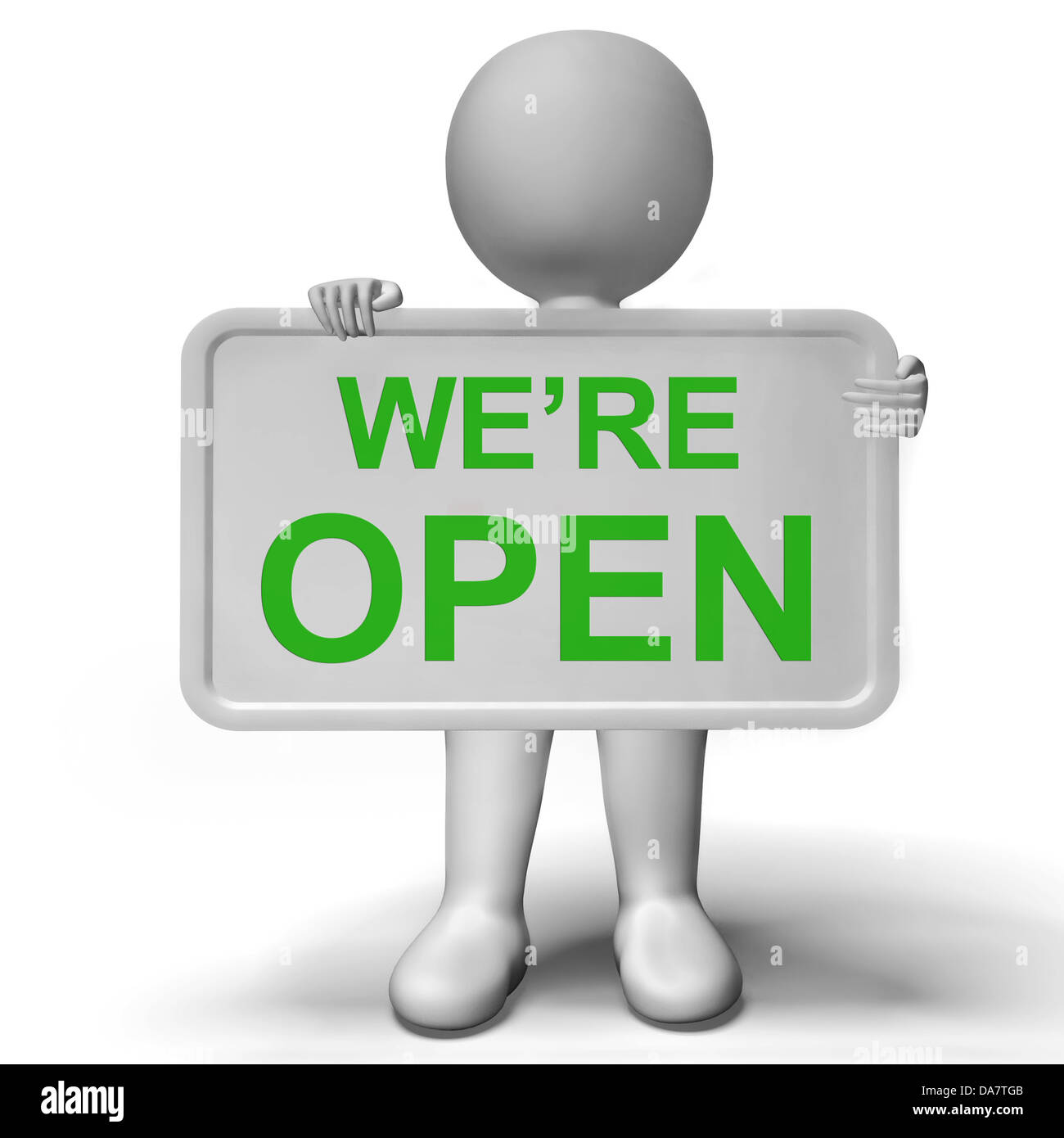 We're open Sign Shows New Store Launch Stock Photo - Alamy
