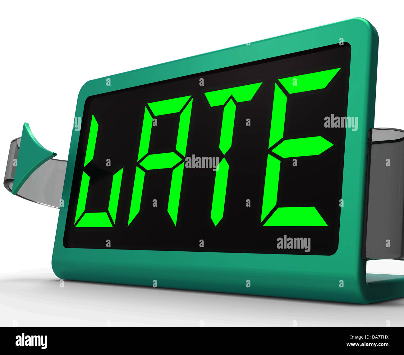 Late Message On Clock Shows Tardiness And Lateness Stock Photo - Alamy