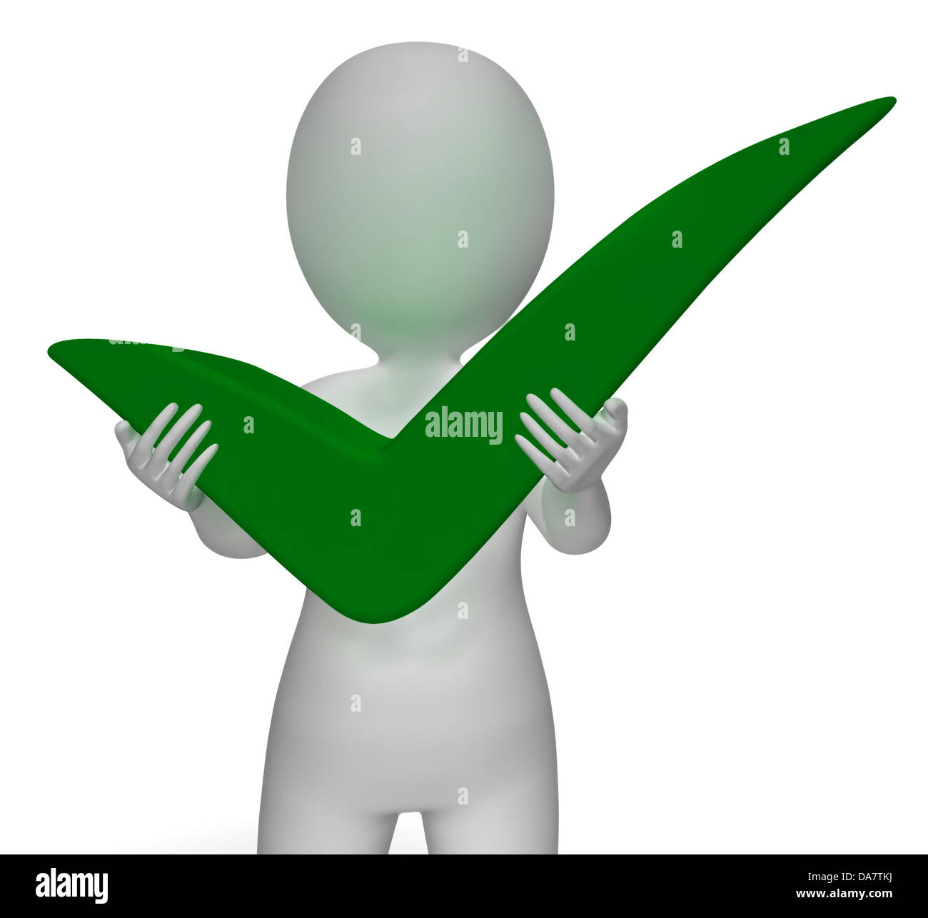 Holding Tick Or Check Sign Showing Approval Or Checked Stock Photo - Alamy