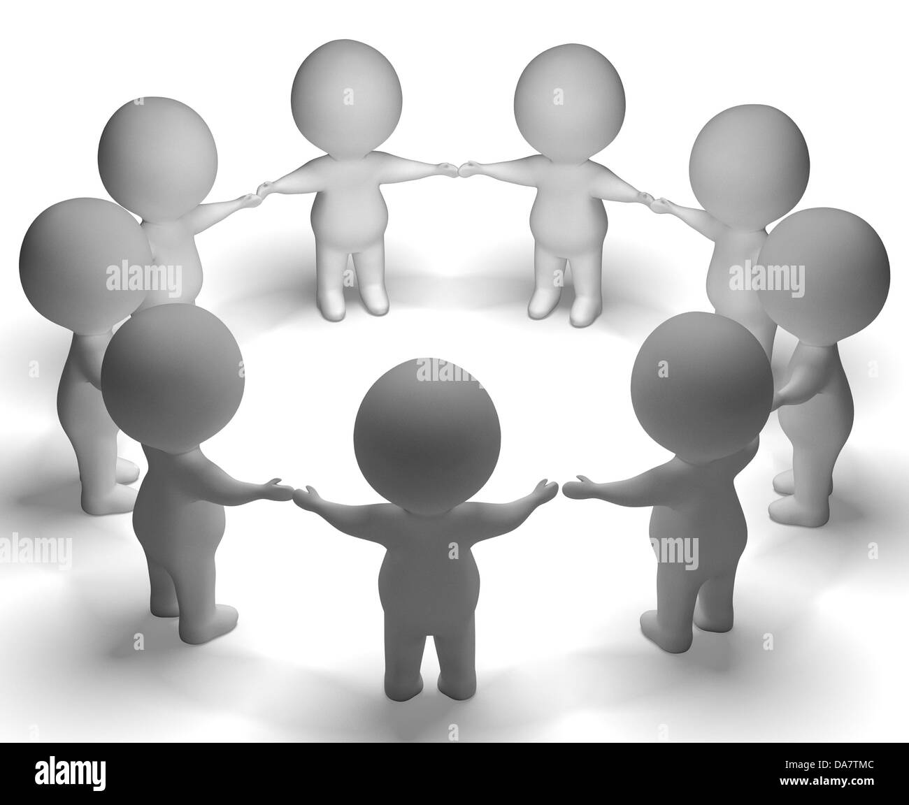 Gathering Of 3d Characters Showing Community Or Together Stock Photo ...