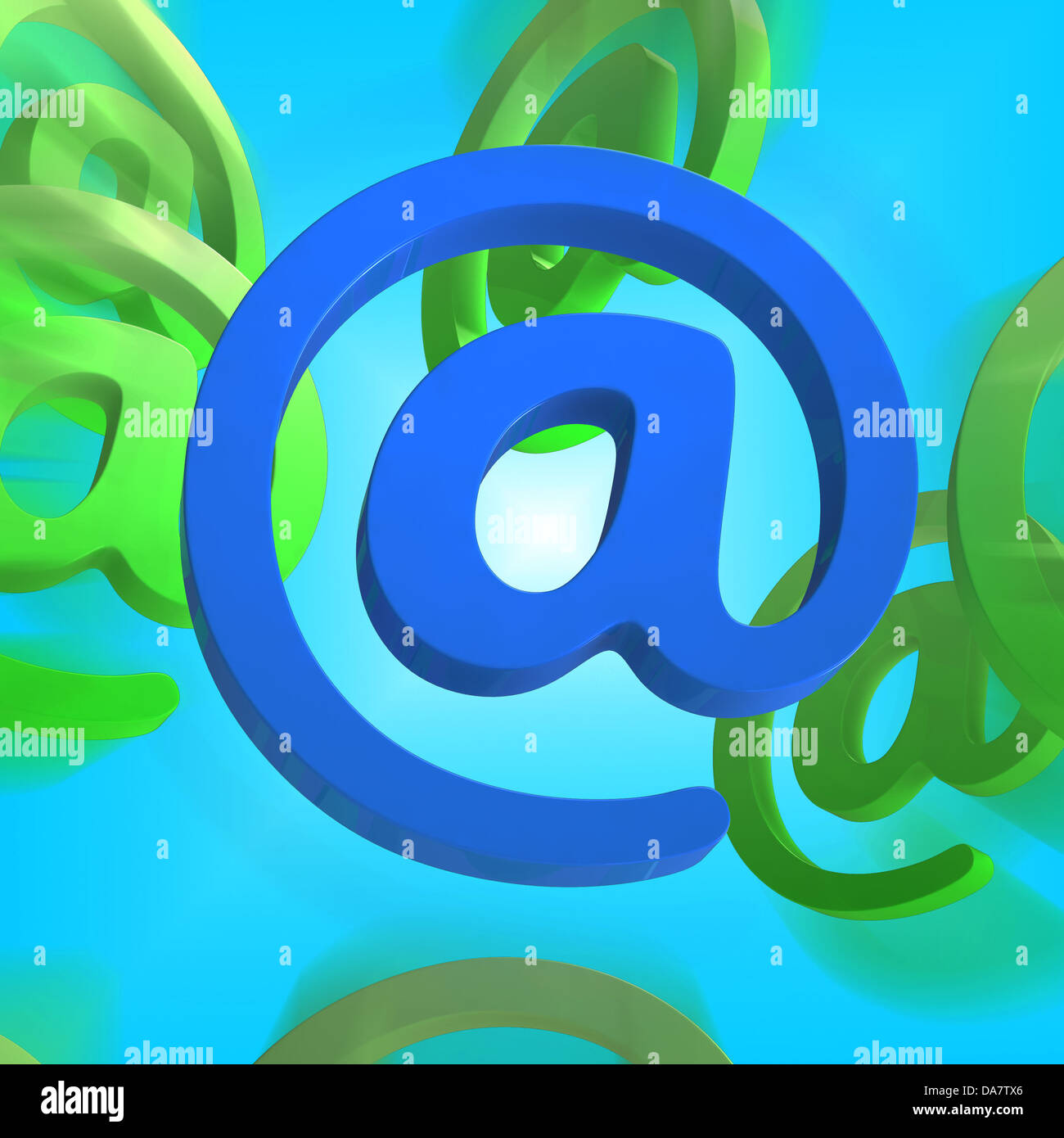 At Sign Showing E-mail Symbol Send Mail Stock Photo - Alamy