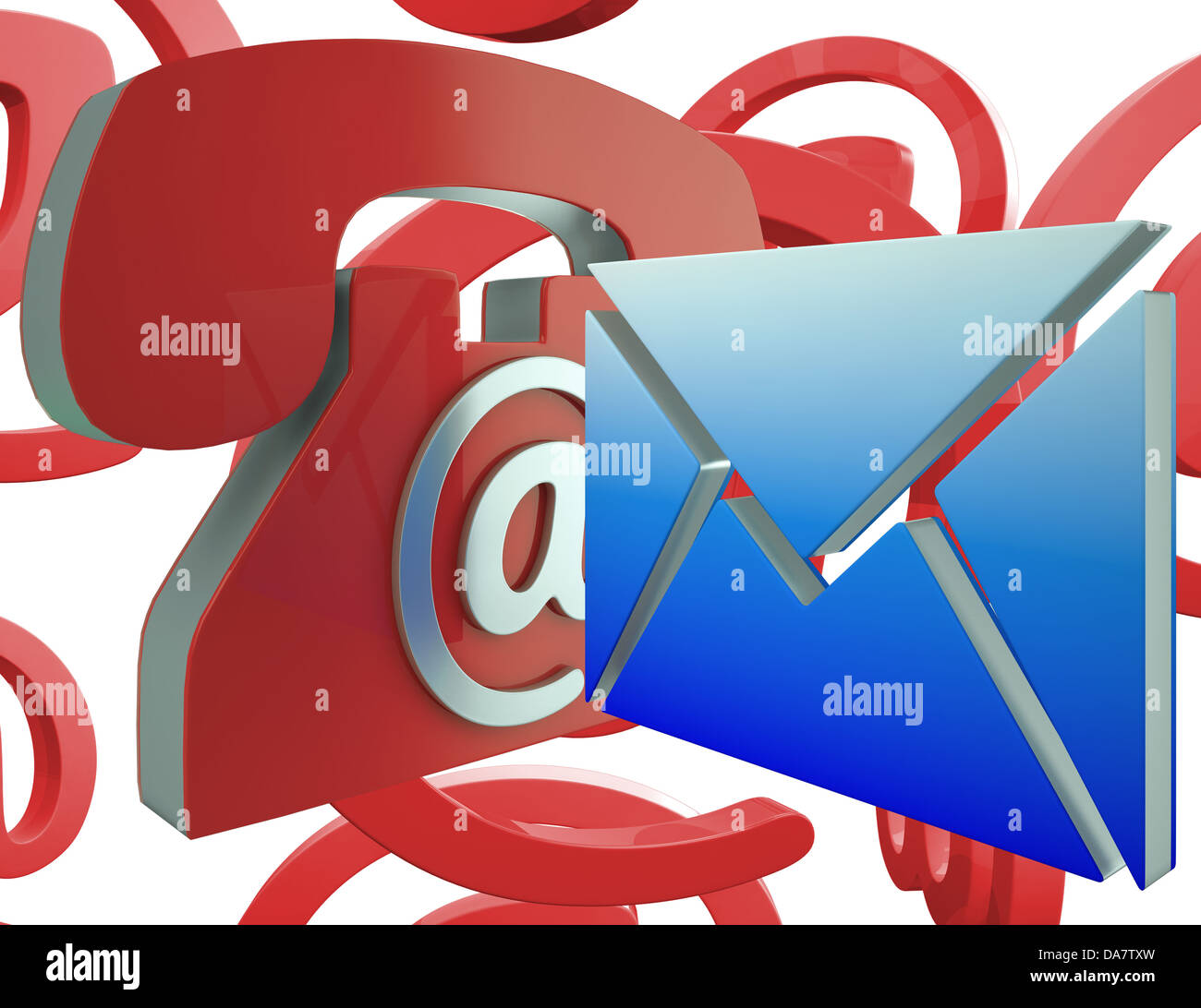 Phone Envelope Showing Telephone And Internet Communication Stock Photo ...