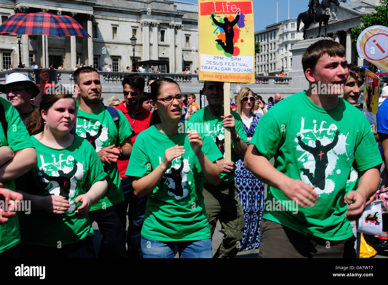 Hundreds of the Jesus Army march in Centre London Stock Photo - Alamy