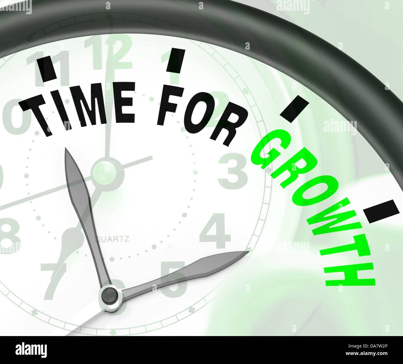 Time For Growth Message Showing Increasing Or Rising Stock Photo - Alamy