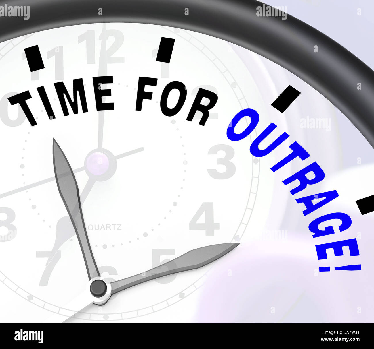 Time for Outrage Message Shows Rage And Anger Stock Photo - Alamy