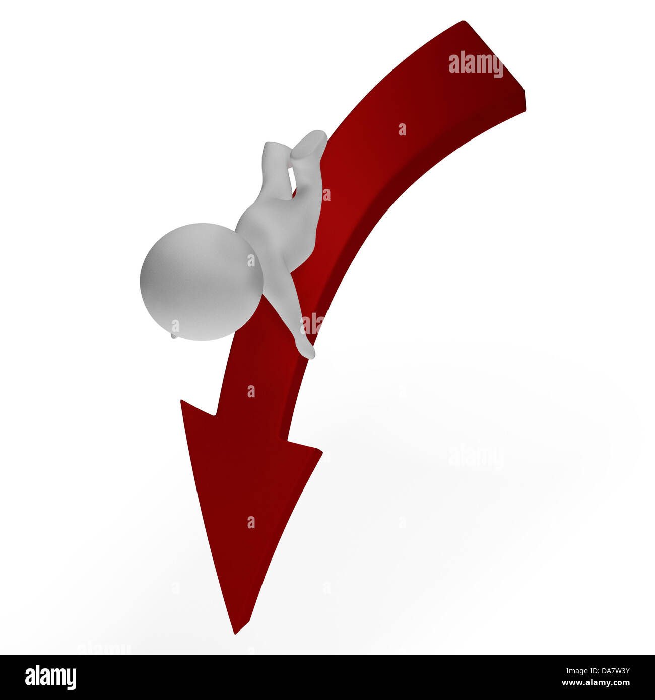 Falling 3d Character Shows Danger And Ruin Stock Photo - Alamy