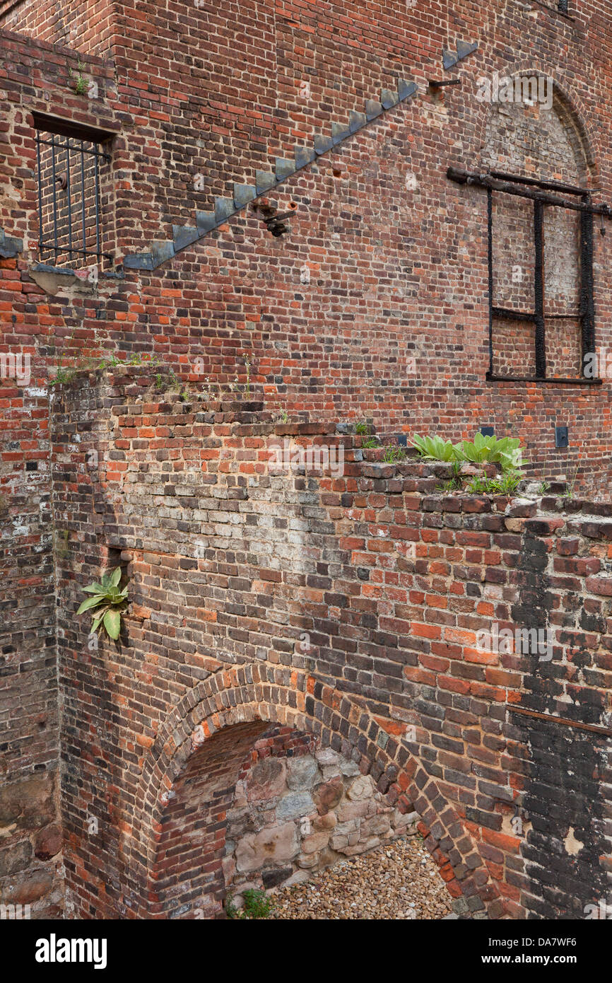 Dilapidated brick wall at Tredegar Ironworks in Richmond, Virginia ...