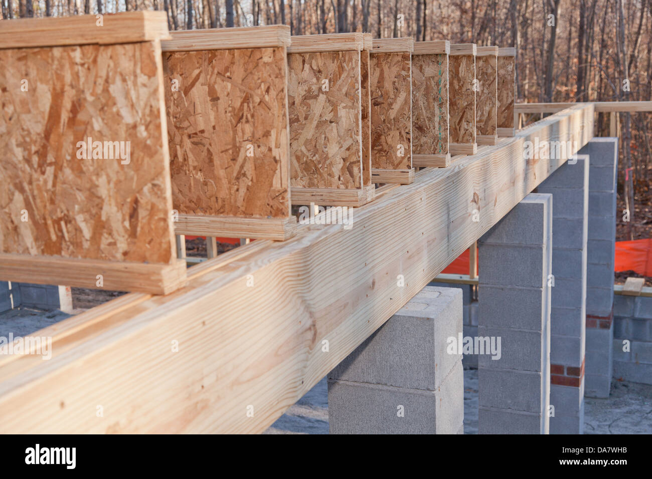 Detail shots of a new home under construction, framing, foundation ...