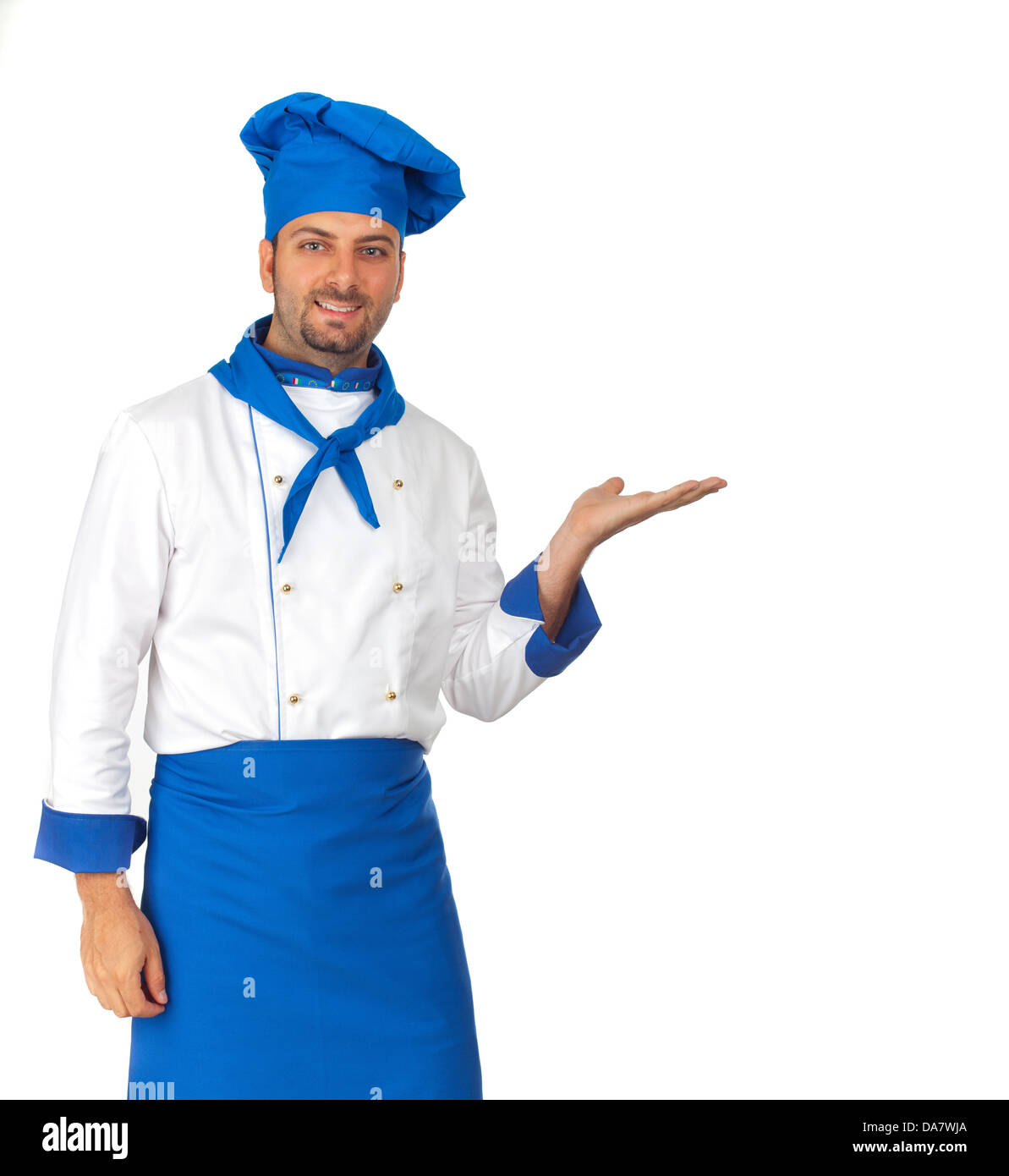 Handsome chef isolated pointing on white background Stock Photo - Alamy
