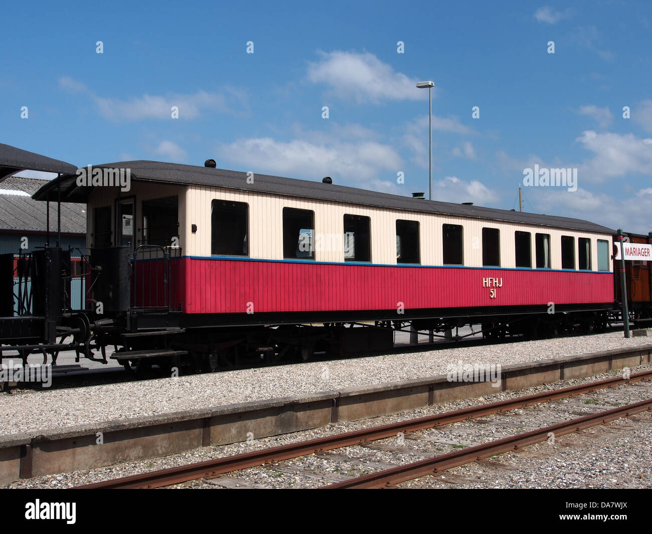 This vintage Danish railway carriage is part of the Mariager-Handest ...