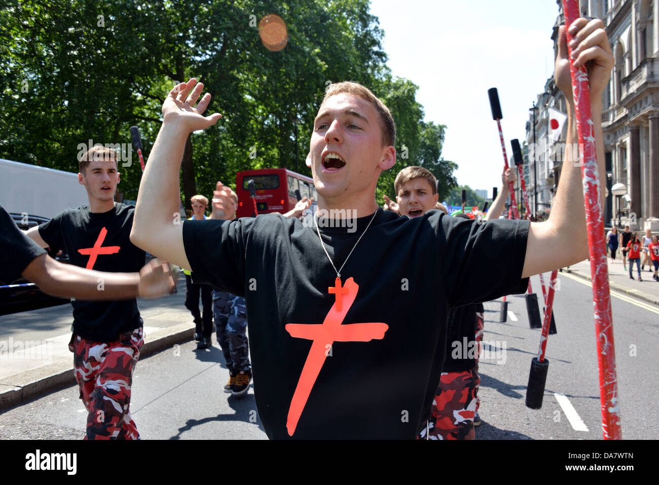 Hundreds of the Jesus Army march in Centre London Stock Photo - Alamy