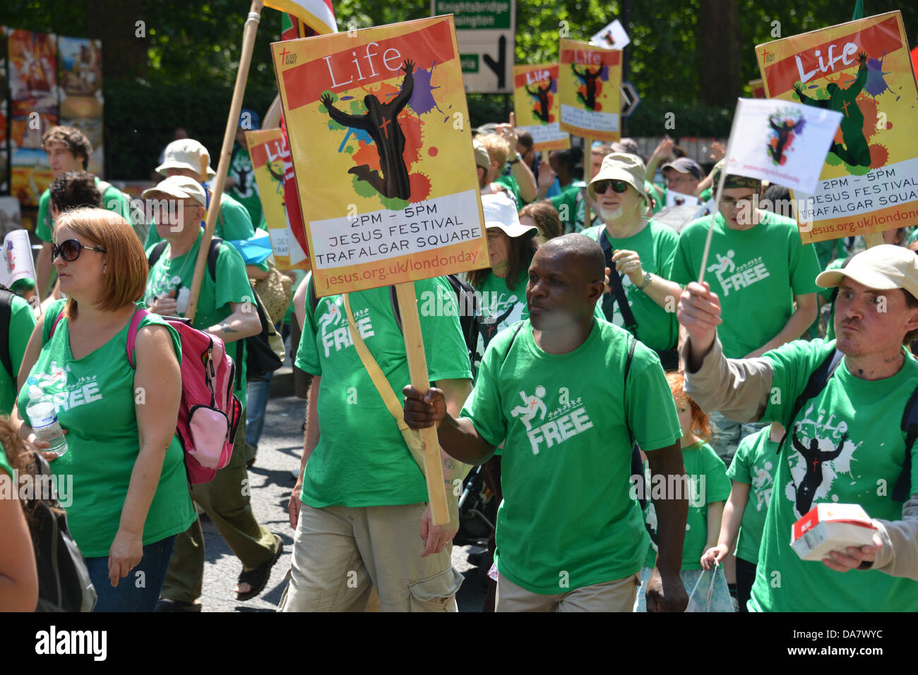 Hundreds of the Jesus Army march in Centre London Stock Photo - Alamy