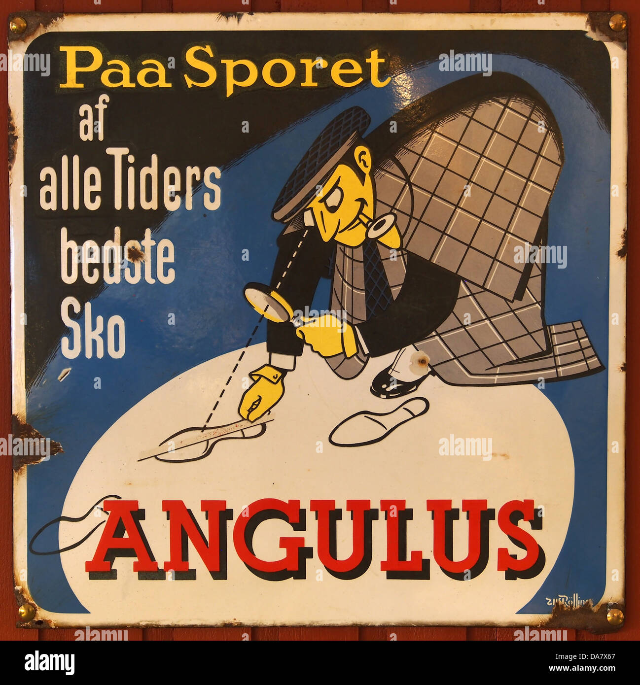This antique enamel advertising sign from Denmark, featuring the brand ...