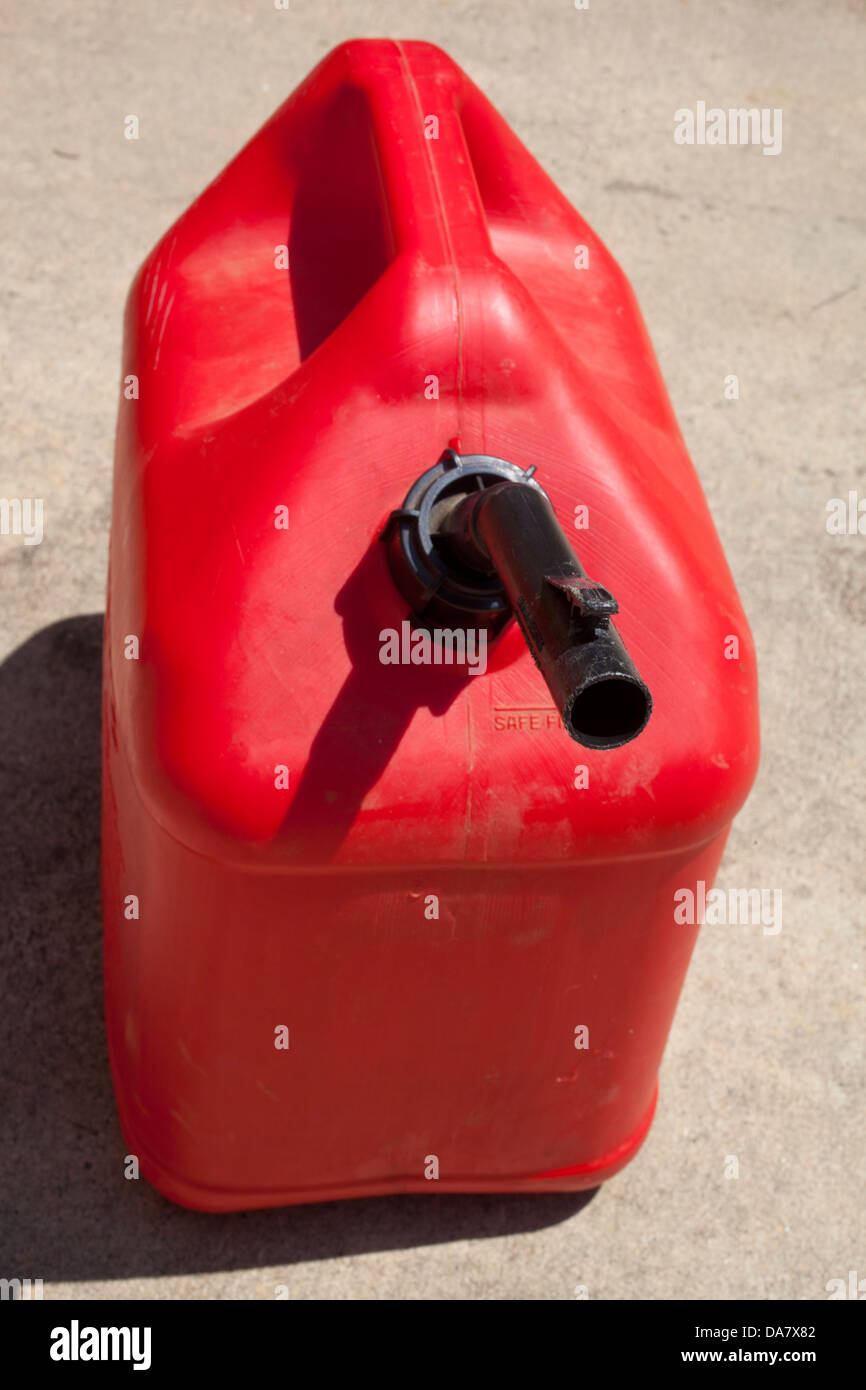A red five gallon fuel jug Stock Photo - Alamy