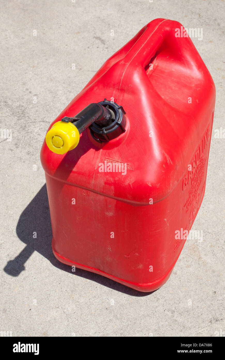 A red five gallon fuel jug Stock Photo - Alamy